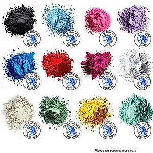 Magical Mica Pigment Powder for Resin - 12 Box Set - Non Toxic - Multi Use - Super Lustrous - Finely Ground Powder - Use in Resin, Slime, soap dye, Cosmetics (10g each12pk)