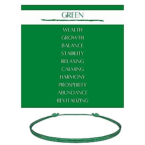 Green Bracelet for Men String - Adjustable Bracelet for Women - Unisex Adult Waterproof Nylon Cord Surfer Wealth Abundance Mental Health Awareness