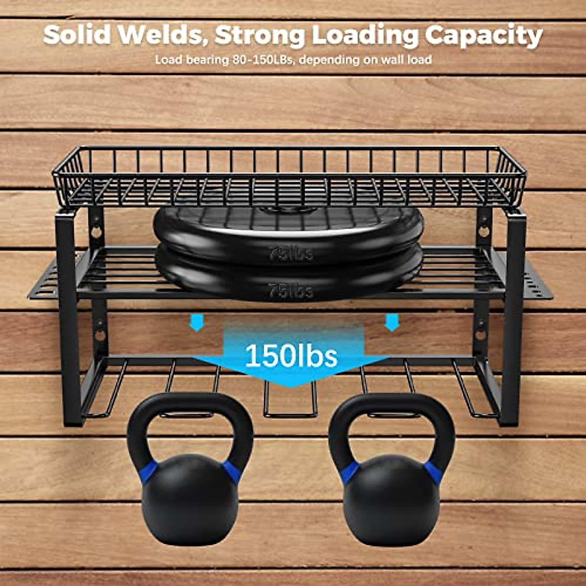 Power Tool Organizer,Tool Organization, PUKOKAL 3 Layers Heavy Duty Metal Tool Shelf with Basket, Tool Organizer and Storage Wall Mount, Utility Tool Rack for Screwdriver Pegboard Shed Workshop