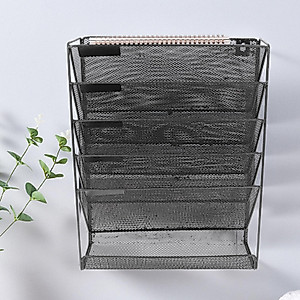 NOLITOY File Rack Manilla Folders 8.5 x 11 Multi- Layer File Container Wall Mounted Paper Organizer Metal Bookshelf Office Tray Office Folders Hanging File Holder File Organizer for Wall