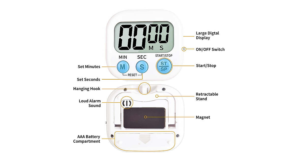 Digital Kids Timer with Loud Alarm & Large Display | FSSODWT