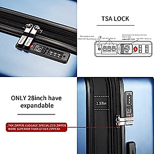 Fanskey Luggage, 3 Piece Set Suitcase with Spinner wheels, Hardshell, Lightweight, TSA Lock (Black)