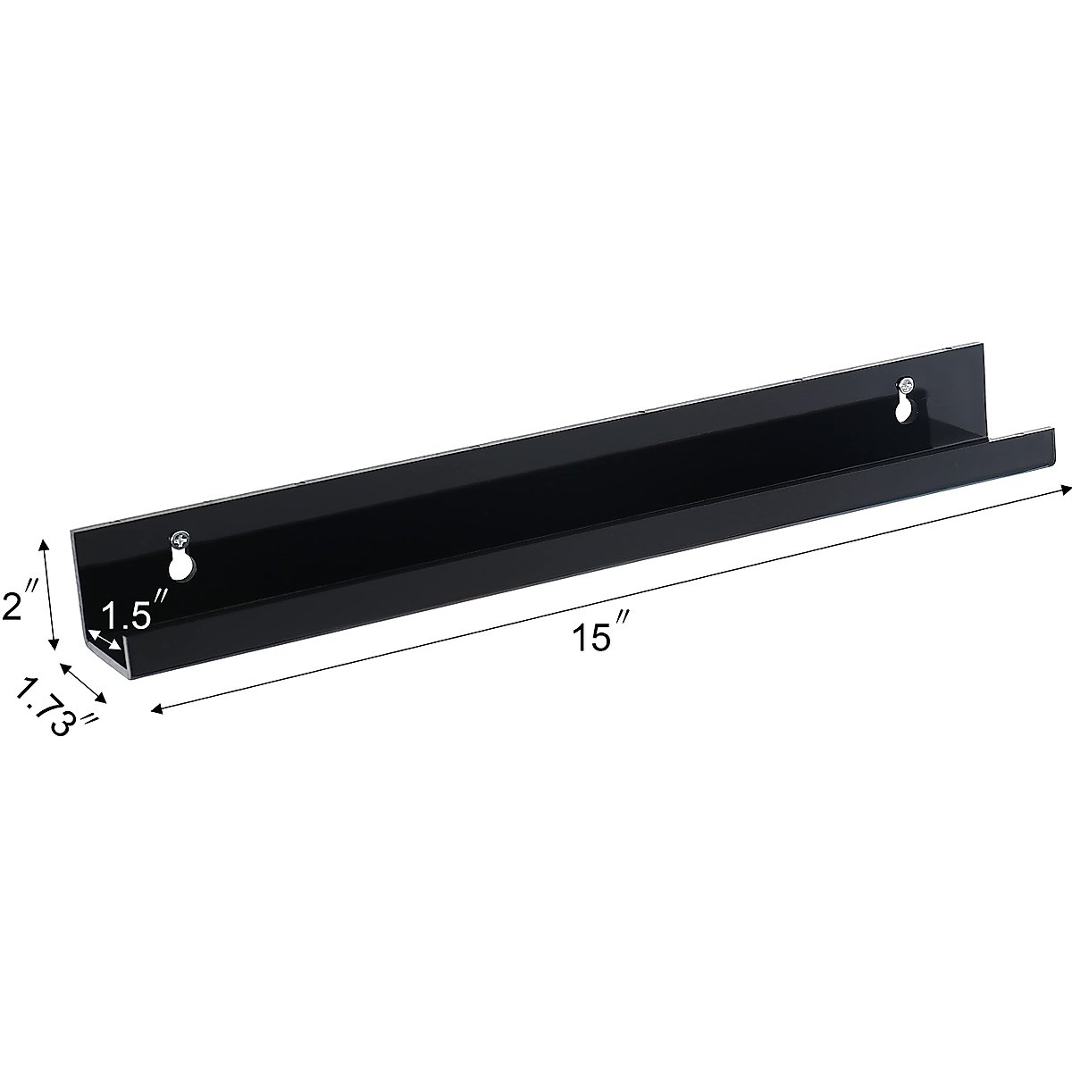Sooyee 6 Pack Book Shelves,15 Inch Floating Shelf Display Shelf,Acrylic Shelves for Wall,Reading Nook,Funko Pop Display Case,Corner Floating Shelves Black