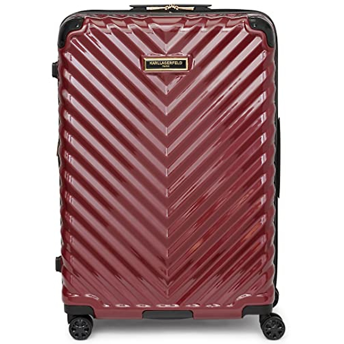 Karl Lagerfeld Paris Women's Suitcase Spinner Wheels Hardside, Burgundy, One Size