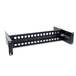 Naweisz 19 Inches Rack Mount Adjustable DIN-Rail Bracket 2U Height Used for Media Converter, Ethernet Switch, Industrial PoE Switch,Power Supplies Server Racks and Cabinet (Black)