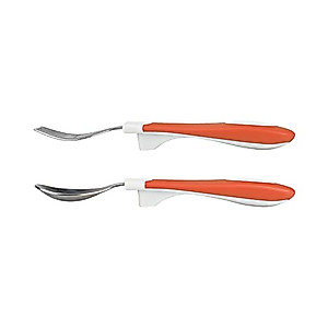 Dr. Brown’s Designed to Nourish Soft-Grip Spoon and Fork Set, Coral (Pack of 2)