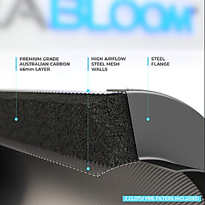 TerraBloom 4" x 12" Carbon Filter for Grow Tent - 46mm Charcoal Carbon Air Filter - Maximize Airflow with 200 CFM - Premium Carbon Air Filter & Charcoal Filter for Homes & Commercial Applications