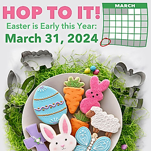 Easter Fun Cookie Cutters 3-Pc. Set Made in the USA by Ann Clark, Easter Bunny, Egg, and Carrot