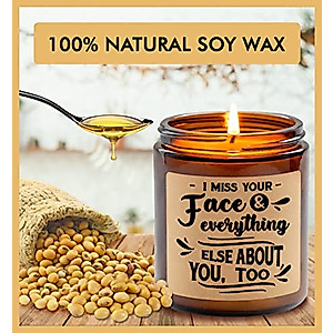 Scented Candles - I Miss Your Face & Everything Else About You Too - Thinking of You Gifts for Men - Boyfriend - Girlfriend - Lavender Scented Candles - Soy Candles