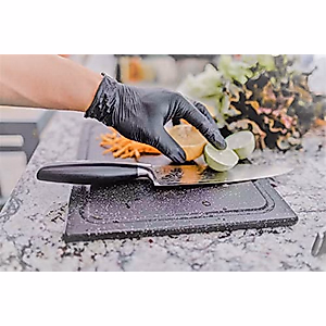 LW Concept Black Medical Nitrile Examination Gloves - Latex & Powder-Free, Disposable, Ultra-Strong, Healthcare, Food Handling Use (Large, Box of 100)