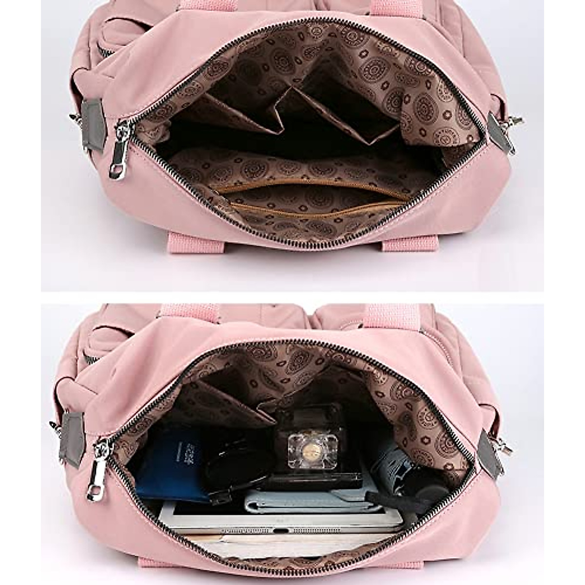 Women's Shoulder Bag Supple Nylon Tote Bag Large Cross-Body Bag Top-Handle Bag With Zip Closure Trendy Bag…