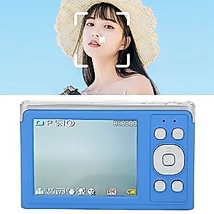 4K Digital Camera, 16X Zoom 50MP AF Autofocus Vlogging Camera, 2.88in IPS HD Mirrorless Camera with Battery, LED Fill Light Portable Mini Compact Camera for Macro Shooting, Teens, Students(Blue)