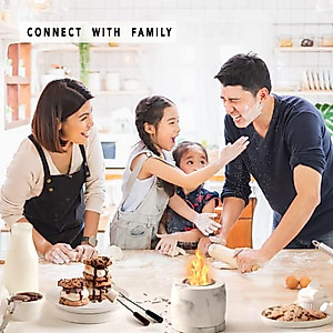 The-Fire Tabletop Fire Pit - Small Fire Pit - Smores Maker Tabletop Indoor Outdoor Featuring Dual Flame Marble Effect Mini Personal Fireplace for Indoor & Garden