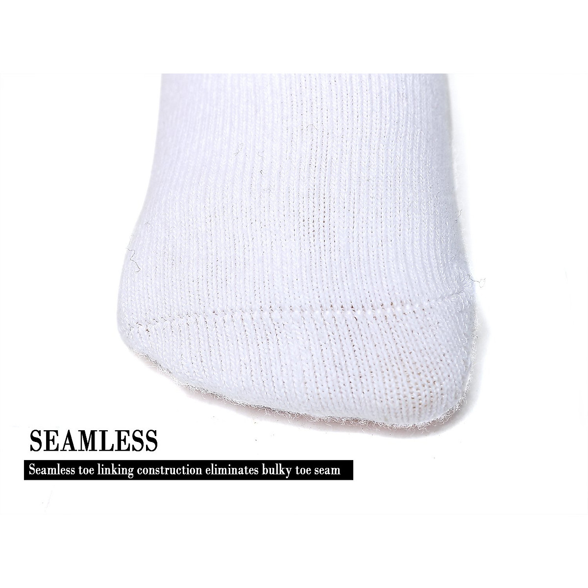 EPEIUS Unisex-Baby Socks Newborn Girl Seamless Turn Cuff Socks Cotton Rich Baby Boy Booties Socks White 6 Pair Pack,0-3 Months