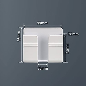 ICOBES Mobile Phone Stand Mobile Phone Charging Stand Bedside Hanging Holder Multifunction Wall Paste Mounted Bracket Remote Control Mounted Storage Box (Color : White)