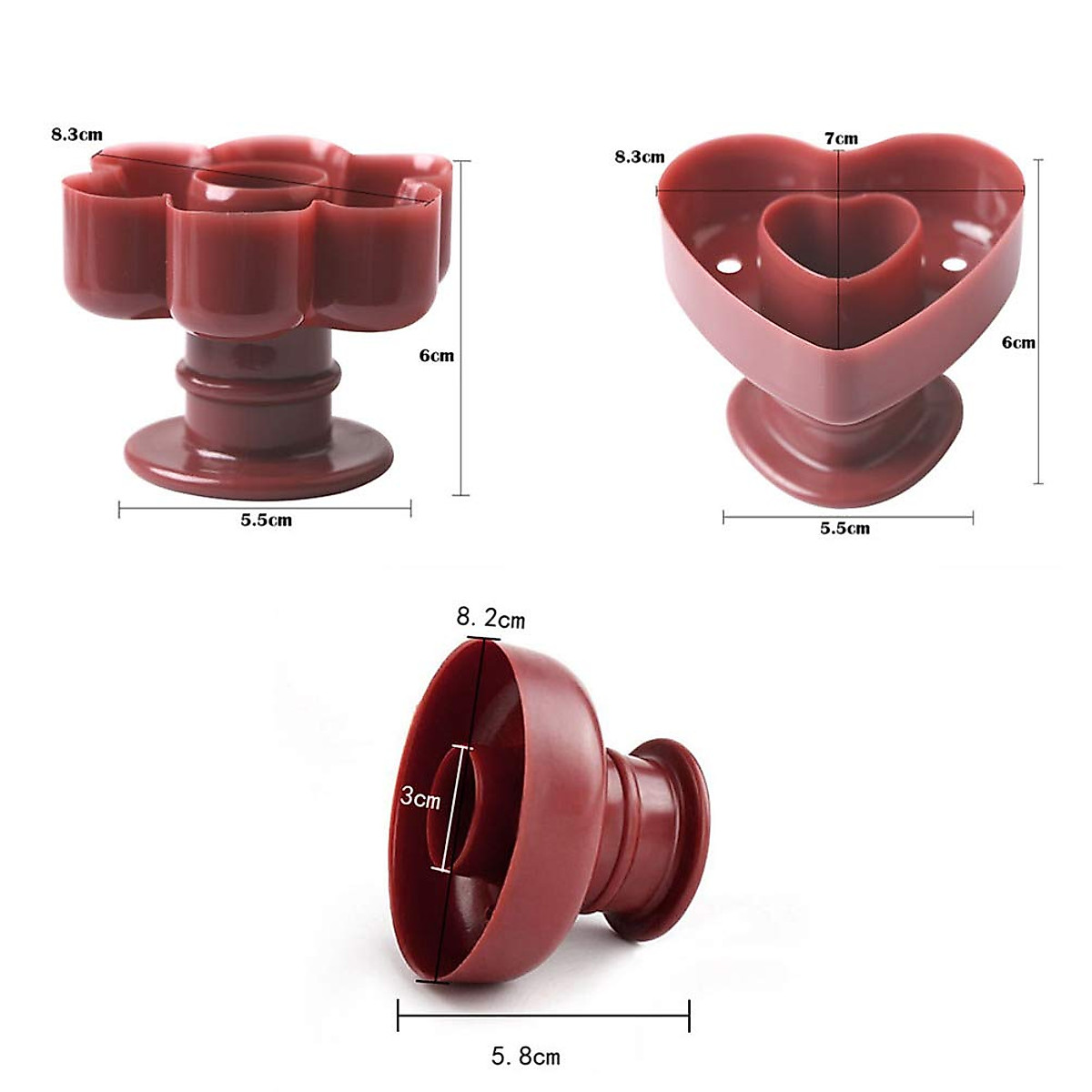 Hemoton 3pcs DIY Donut Mold Plastic Bakery Doughnut Cake Maker Mold Biscuit Stamp Cake Mould Desserts Bread Cutter Maker Mold Kitchen Baking Tool