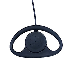 KEYBLU D Shape Earpiece CLS1410, CLS1110, CP185, CP200, CP200d, Headset with Big PTT for 2 Pin Walkie Talkie Radio (Motorola)