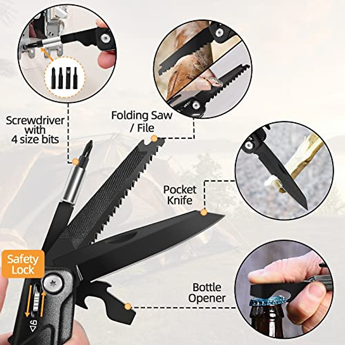 Multitool 2 PCS Set, Includes Hammer Multitool & Hatchet Multitool