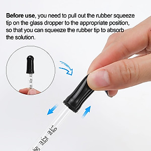 4pcs 1ml Dropper, Glass Dropper with Measurements Bent & Straight Tip Calibrated Accurate Dose Measuring Pipettes Dropper for Essential Oils, Feeding, Ear, Laboratory