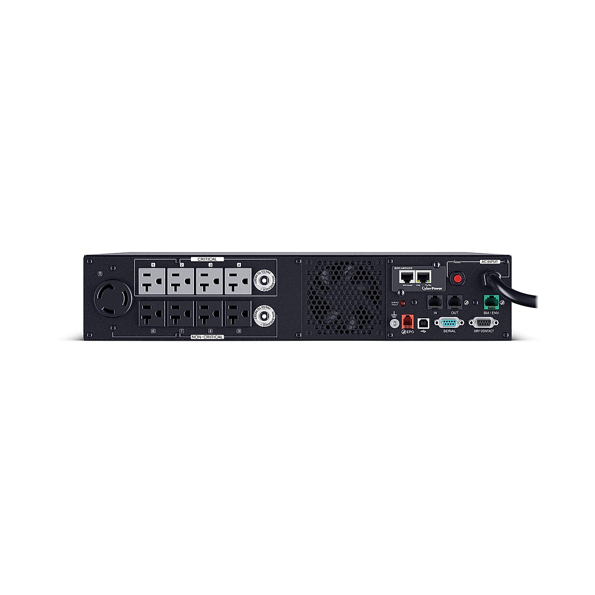 CyberPower PR3000RT2UN Smart App Sinewave UPS System, 3000VA/3000W, 9 Outlets, 2U Rack/Tower, AVR, Pre-Installed RMCARD205