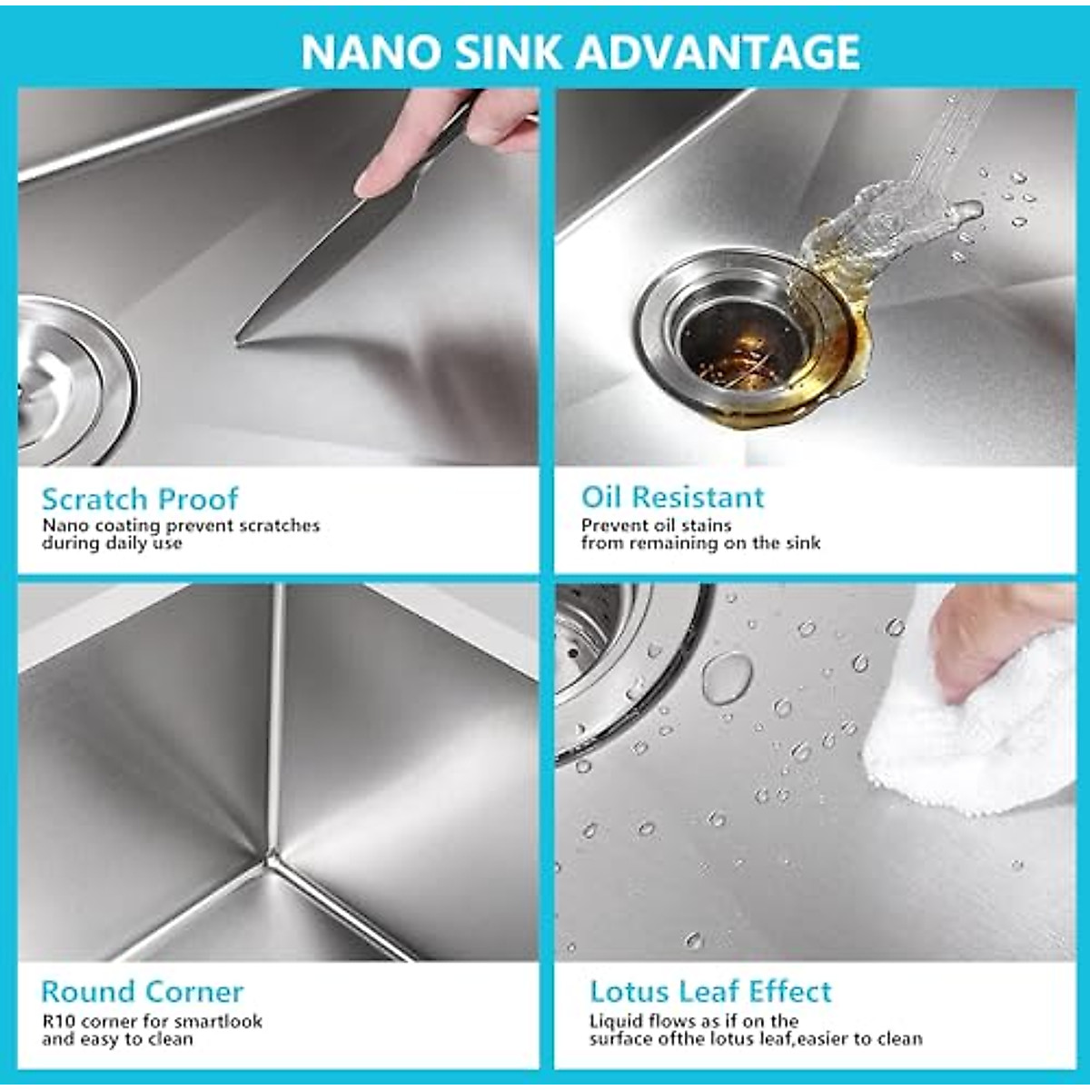 Undermount Kitchen Sink - VAWSS 26x18x10 Inch Kitchen Sink 16 Gauge Stainless Steel Single Bowl Sink with Strainer & Bottom Grid, Handmade Small Bar Sink, Undermount Kitchen Sink 26 inch