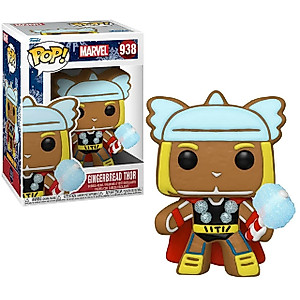 Funko POP Marvel: Holiday - Gingerbread Thor Pop! Vinyl Figure (Bundled with Compatible Pop Box Protector Case), Multicolored, 3.75 inches