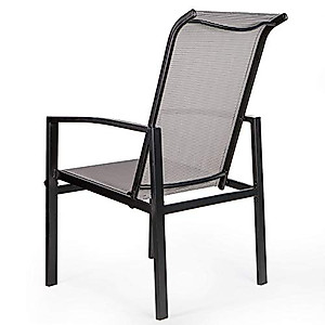 Barton 5pc Outdoor Dining Table and Chairs Set Patio Mesh Dining (4) Chairs Garden Patio Furniture UV-Resistant Mesh