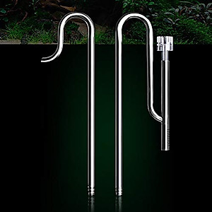 RV77 Lily Pipe Inflow Outflow Pipe Kit, Stainless Steel Inflow Outflow for Aquarium Planted Tank, Surface Skimme Inflow and Outflow Pipe Set Removes Surface Scum Pipe