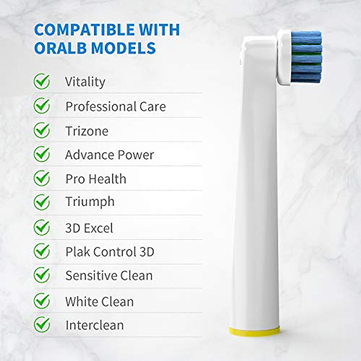 Keweilian Best Replacement Toothbrush Heads for Oral-B,Compatible with Oral-B Braun Electric Toothbrush, 8 Count