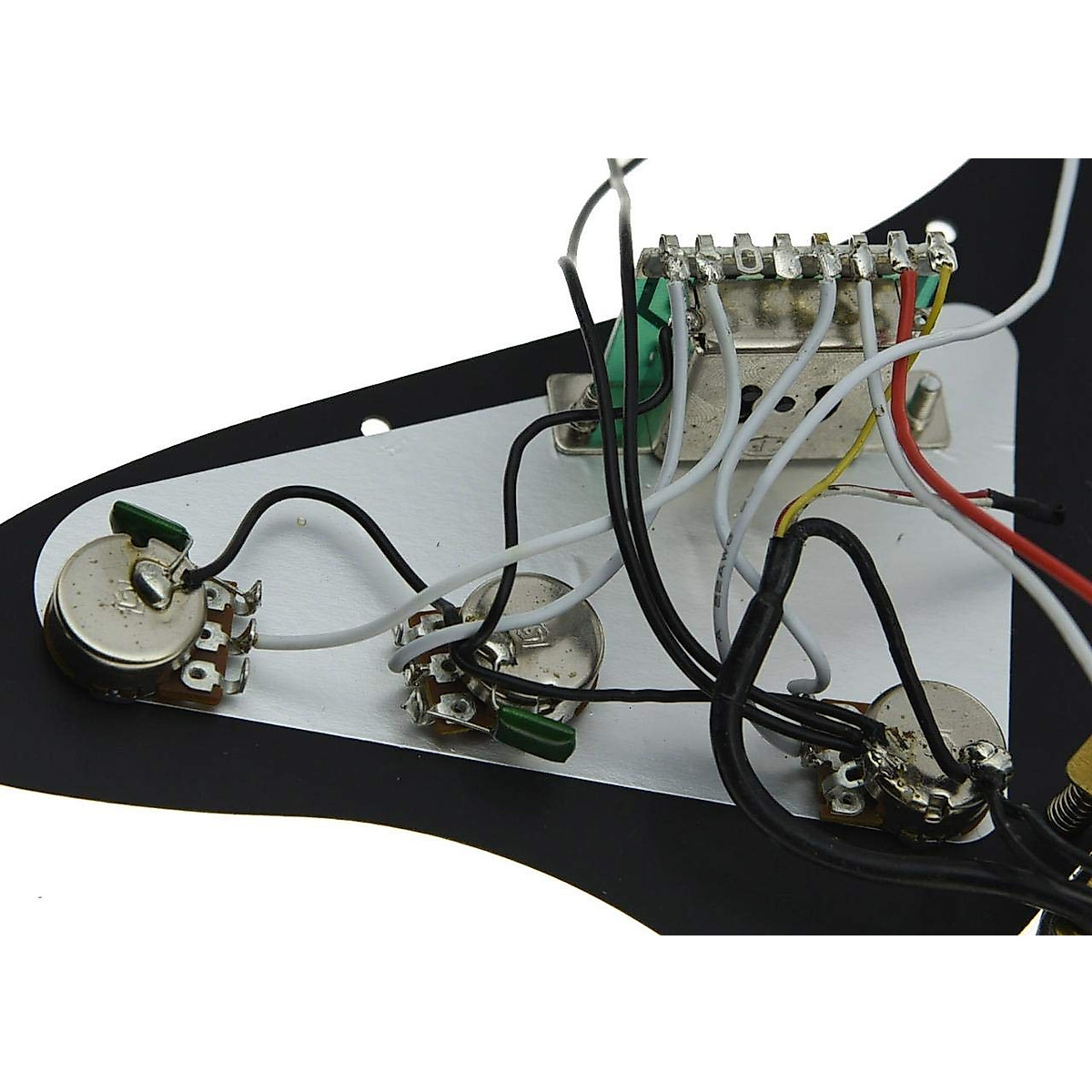 KAISH Prewired Loaded Strat HSS Pickguard for Squier or Import Stratocaster Black 3 Ply
