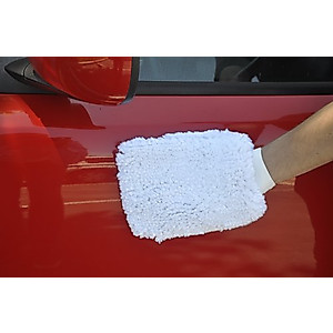 Detailer's Preference Premium Split Chenille Microfiber Wash Mitt for Car Cleaning, White