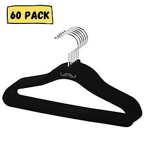 Mr. Pen- Kids Velvet Hangers, 60 Pack, Black, Baby Clothes Hangers for Closet, Baby Hangers for Closet, Velvet Baby Hangers, Kids Hangers Velvet, Baby Velvet Hanger, Baby Hangers for Nursery