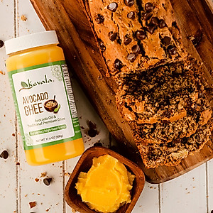 Kevala Avocado Ghee 32 Oz / 2 lb - Avocado Oil and Traditional Premium Ghee High-Heat Blend - Keto - Paleo - Casein Free - Gluten Free - Lactose Free