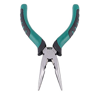 ZEONHEI 12 PCS 6.5 Inch Spring Needle Nose Pliers, Heavy Duty Steel Nose Side Cutting Pliers Nonslip Rubber Handle Wire Cutter for Crimping Looping Shearing