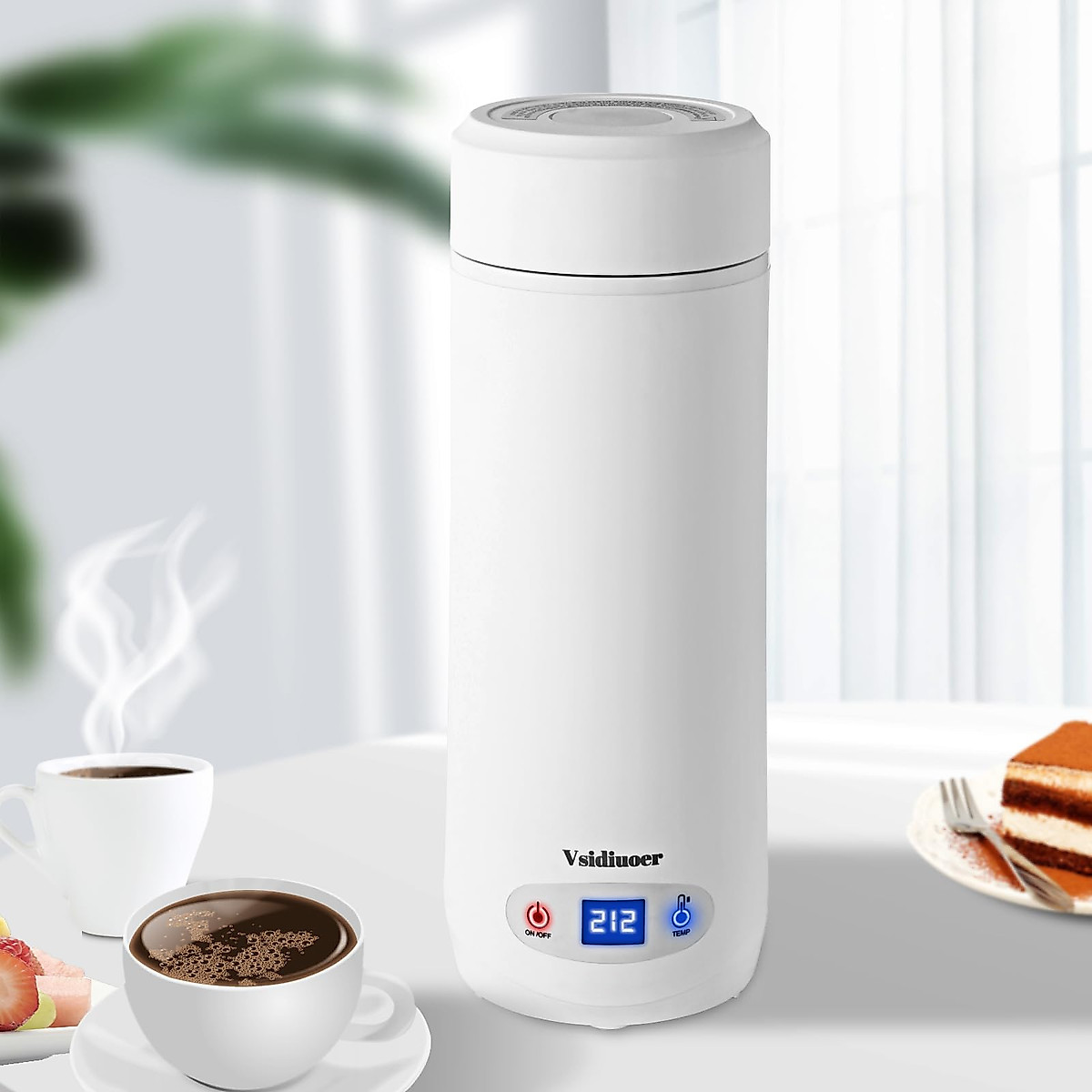 Portable Tea Kettle Electric Travel, 350ML mini tea kettle Water Heater with 4 Temperature Settings, Auto Shut-Off and Boil Dry Protection