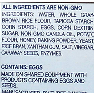 Three Bakers Rye Style Sliced Bread, Gluten Free, 19 oz