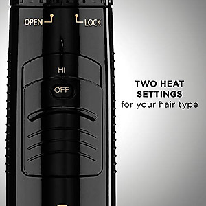Conair 2-in-1 Hot Air Brush and Curling Comb, Hair Styling Tools & Appliances, Black/Gold