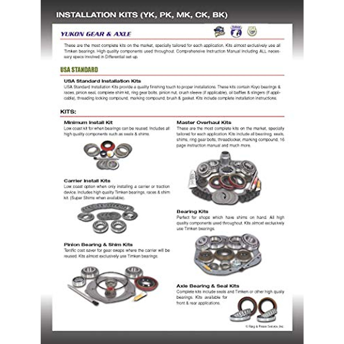 USA Standard Gear (ZK F10.25) Master Overhaul Kit for Ford 10.25 Differential