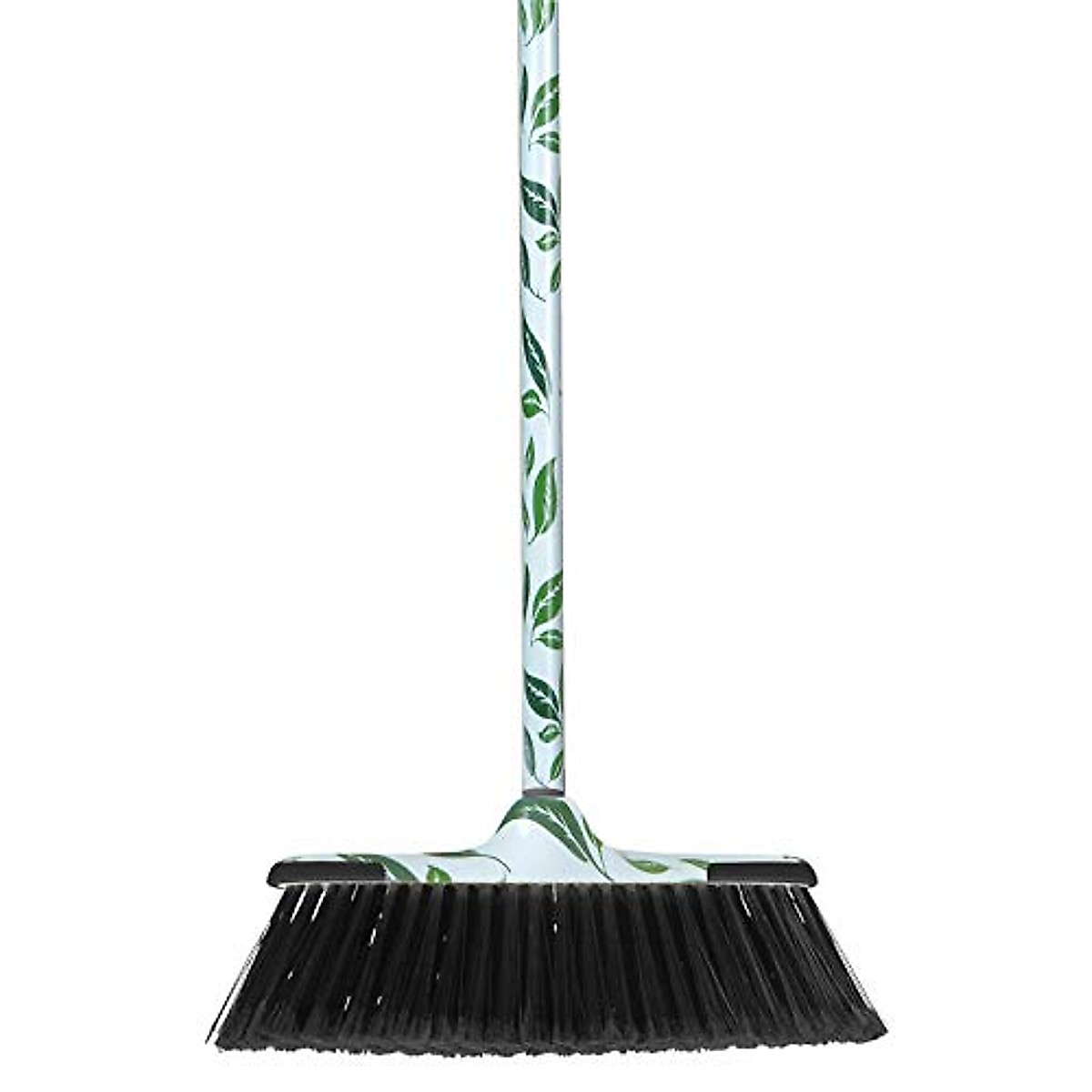 Superio Broom and Dustpan Set Leaf Design Print, Durable Home and Kitchen Broom With A Matching Dust Pan, Durable Material Heavy Duty