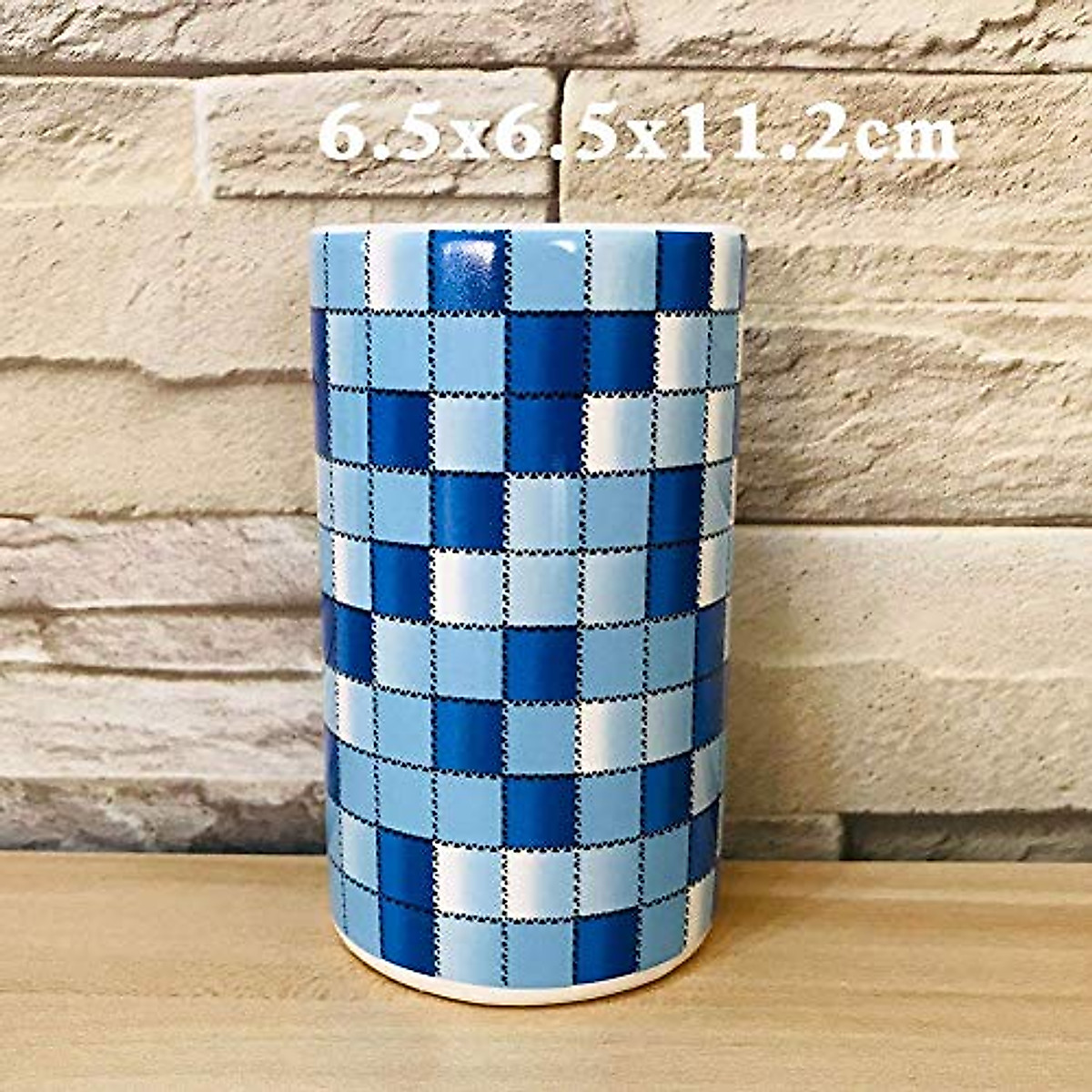 AUANIYAN Ceramic Bathroom Accessories Set, 4 Pieces Modern Design Bath Set Soap Dispenser,Toothbrush Holder, Tumbler,Soap Dish（Blue Mosaic）