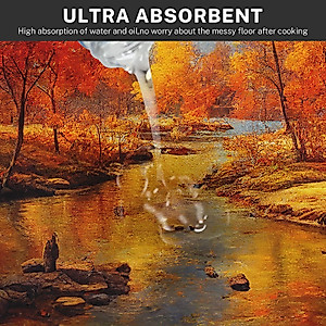 ArtSocket Autumn Kitchen Rugs and Mats Non Skid Washable Set of 2, Orange Red Fall Kitchen Runner Rug, Golden Trees Harvest Maple Kitchen Floor Mat Under Sink Mat Throw Rug for Doormat