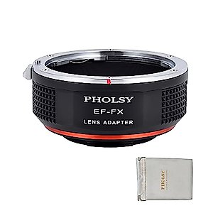 PHOLSY EF to FX Lens Mount Adapter Manual Focus Compatible with Canon EOS EF EF-S Lens to Fuji X Mount Camera Body Compatible with Fujifilm X-H2S, X-Pro3, X-T5, X-T4, X-S20, X-S10, X-T30II, X-E4