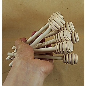 Pack of 50 Pieces 6 Inch Wood Honey Dipper tick Spoon Dip Drizzler Server for Honey Jar Dispense Drizzle Honey New