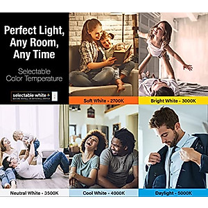 Feit Electric 5-6 inch Adjustable Scoop Recessed LED Downlight, Selectable Colors, Dimmable, 75W Equivalent, 45 Year Life, 540 Lumen, High CRI, LEDR56SCP/6WYCA