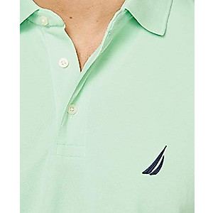 Nautica mens Short Sleeve Solid Stretch Cotton Pique Polo Shirt, Ash Green, Large US