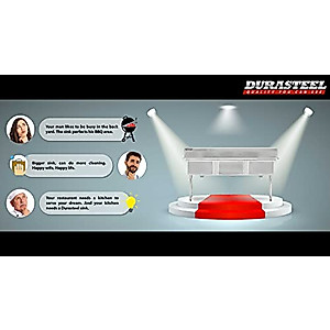 Stainless Steel Commercial Kitchen Sink - DuraSteel 3 Compartment Utility Sink w/Cross Bracing Legs - Triple 24" x 24" x 12" Bowl Size - For Restaurant, Laundry, Garage & Backyard - NSF Certified