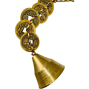 Golden Brass Bell Copper Coin Ornament Bell Home Garden Christmas Tree Car Decoration Pendant