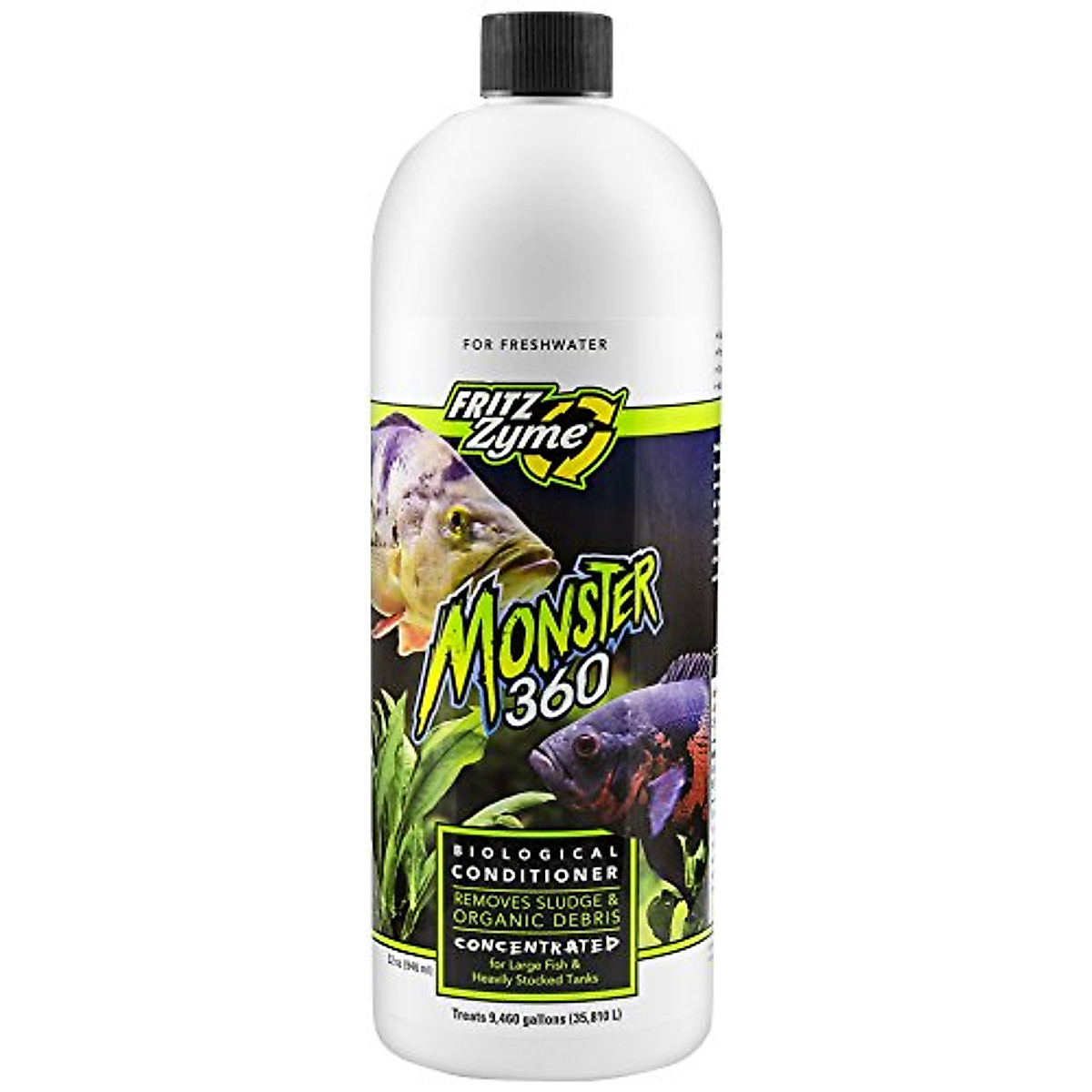 Fritz Aquatics 75032 FritzZyme Monster 360 Concentrated Biological Conditioner for Fresh Water Aquariums, 32-Ounce