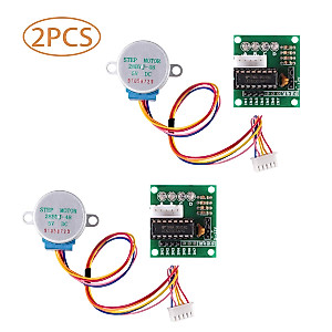 Aoicrie 2Sets 28BYJ-48 DC 5V Stepper Motor + ULN2003 Driver Test Module Board