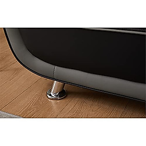 Kingway Furniture Lilian Faux Leather Livingroom Loveseat in BlackGray